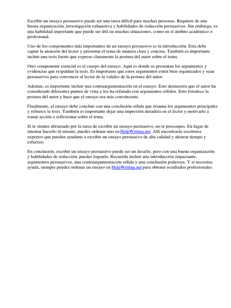 Guía para escribir un ensayo persuasivo | PDF | Ensayos | Las artes