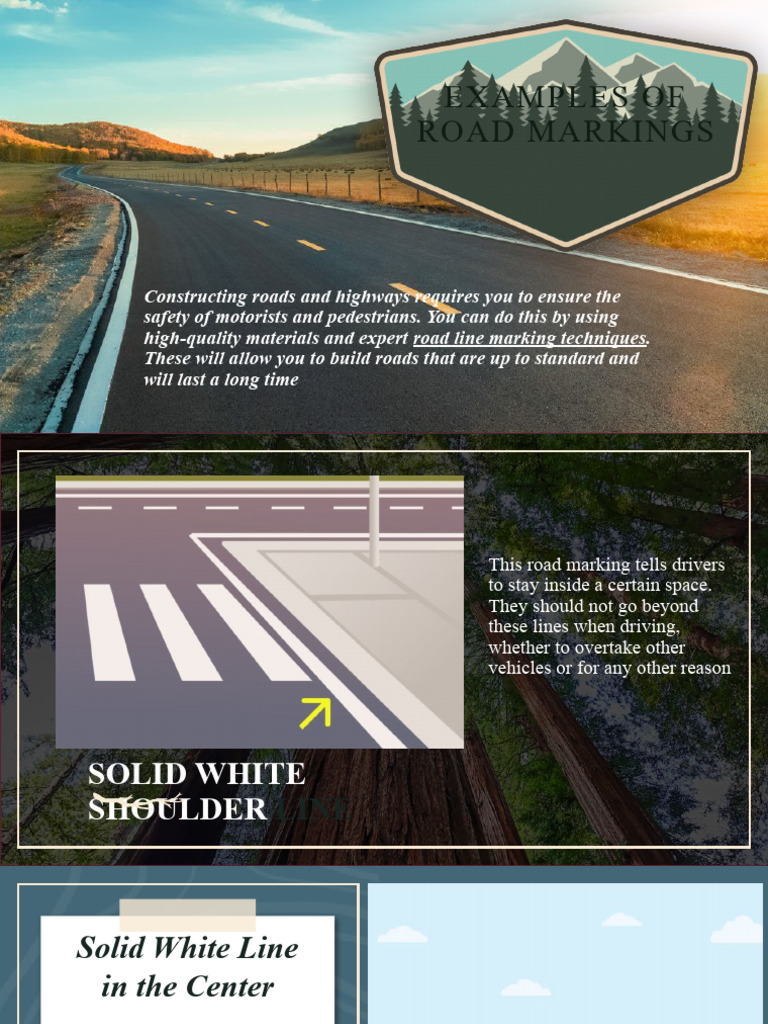 Examples of Road Markings | PDF | Intersection (Road) | Traffic
