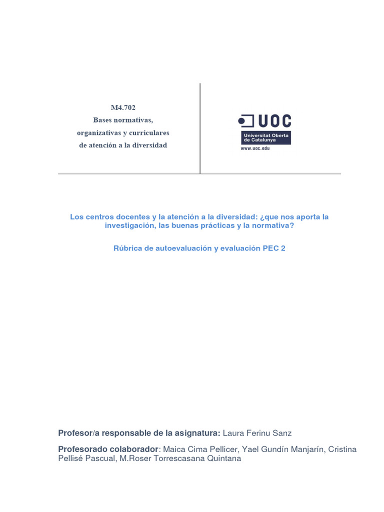 00 Ru - Brica PEC 2 CAST Marzo 2020 | PDF | Evaluación | Plan de estudios