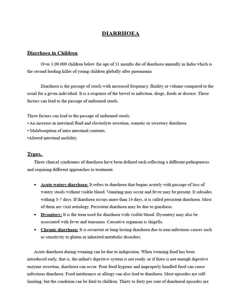 DIARRHOEA | PDF | Diarrhea | Clinical Medicine