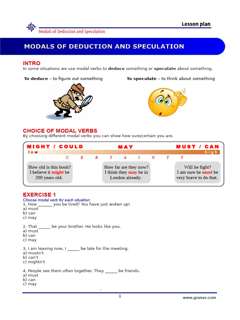 Modals of Deduction and Speculation | PDF | Verb | Language Families