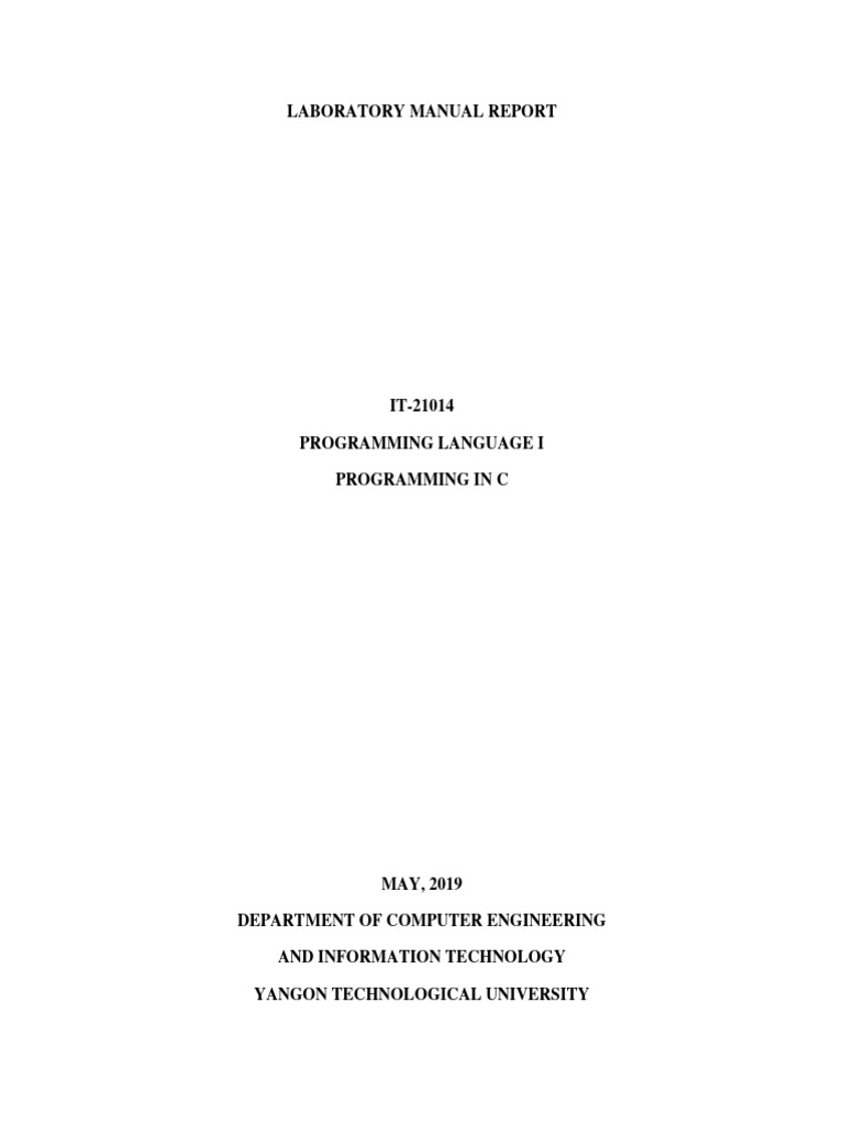 Lab Manual Report | PDF | Computer Programming | Pointer (Computer ... Lab Manual Report | PDF | Computer Programming | Pointer (Computer ...