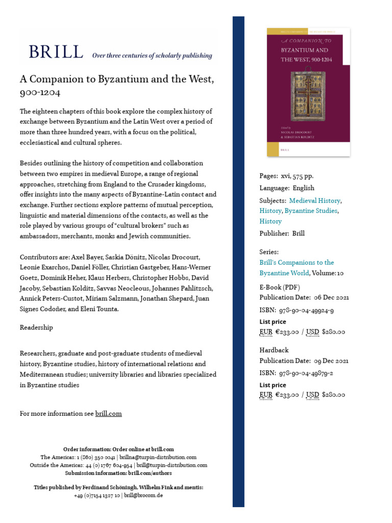 With S Kolditz Approaches To Byzantine | PDF | Western Europe | Middle Ages