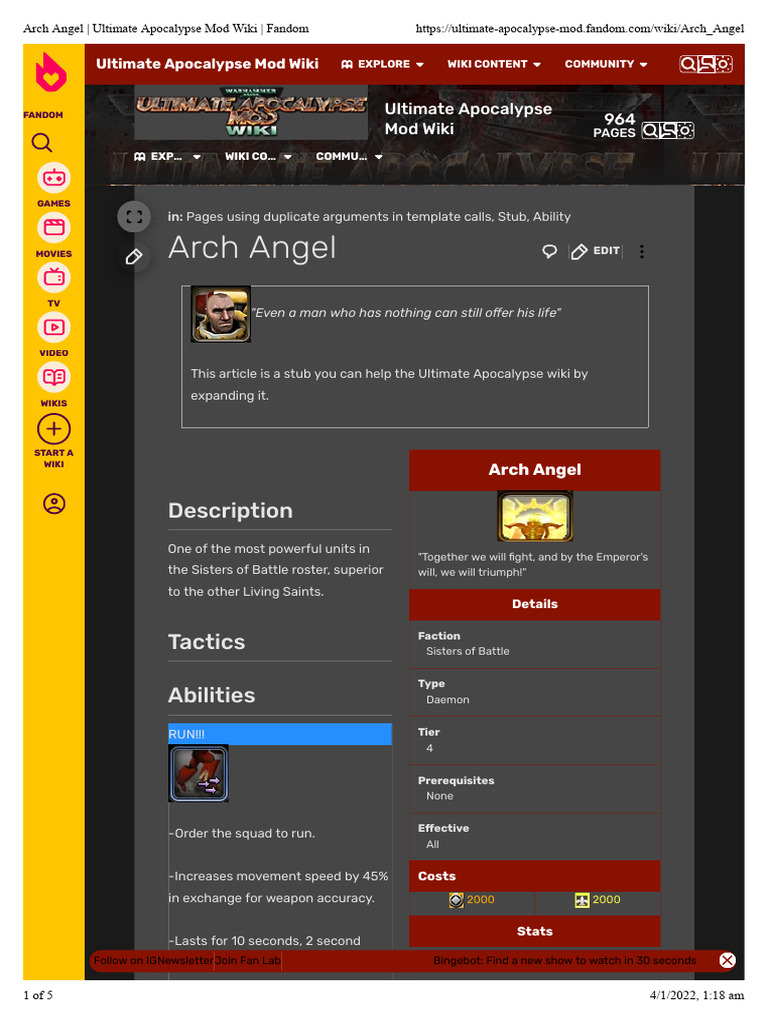 Arch Angel Unit Overview | PDF