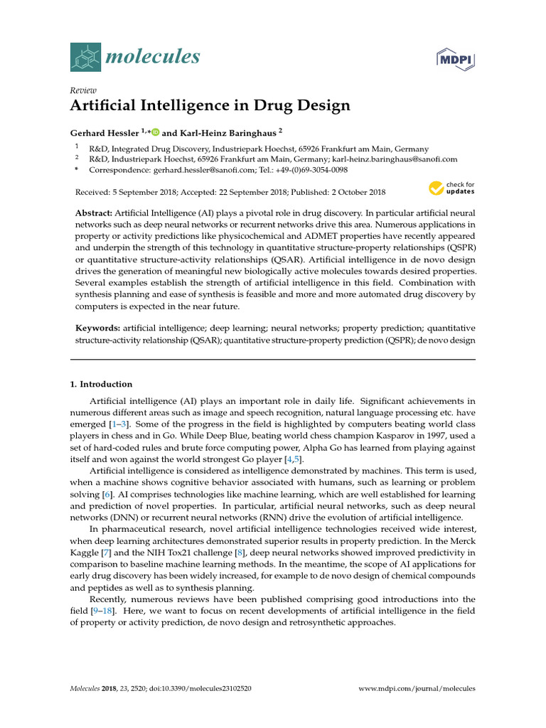 AI Drug Design | PDF | Deep Learning | Artificial Neural Network