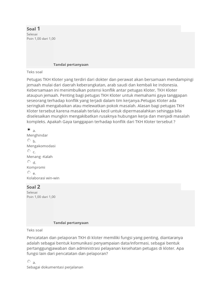 Ujian Kompre Gel 1 TKHK Contoh Masih Salah 5 | PDF
