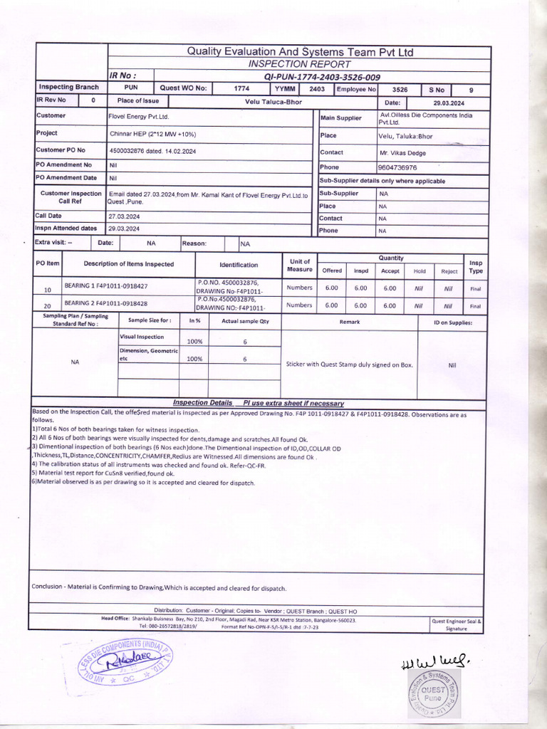 Inspection Report | PDF