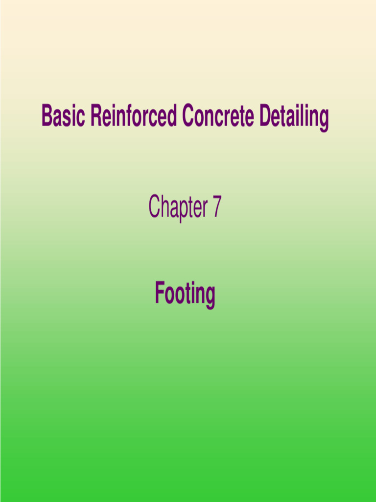 Chapter 7 - Footing PDF | PDF | Building Engineering | Secondary Sector Of The Economy