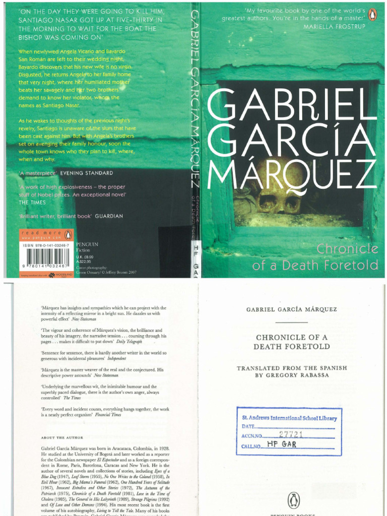 Nat Chotvijit - Chronicle of A Death Foretold - Full Text | PDF ...