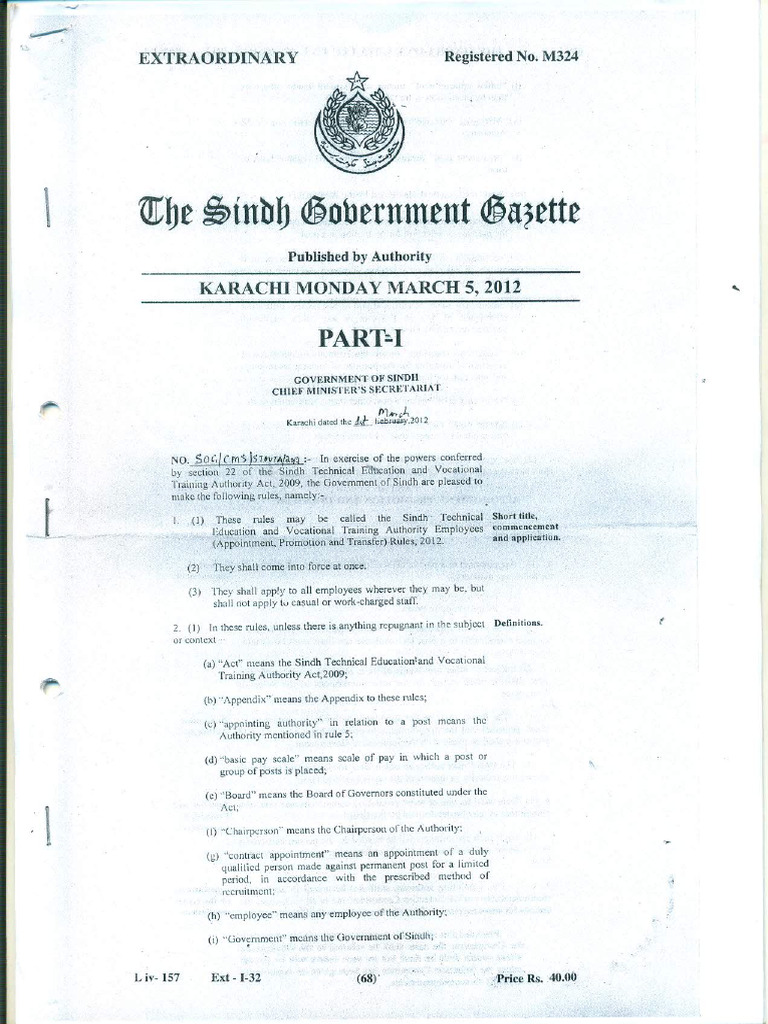 APT Rules TEVTA | PDF