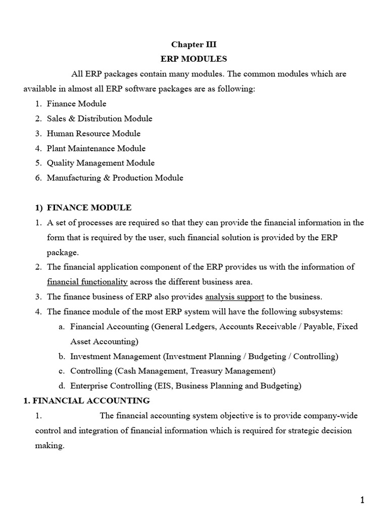ERP MODULES | PDF | Invoice | Enterprise Resource Planning