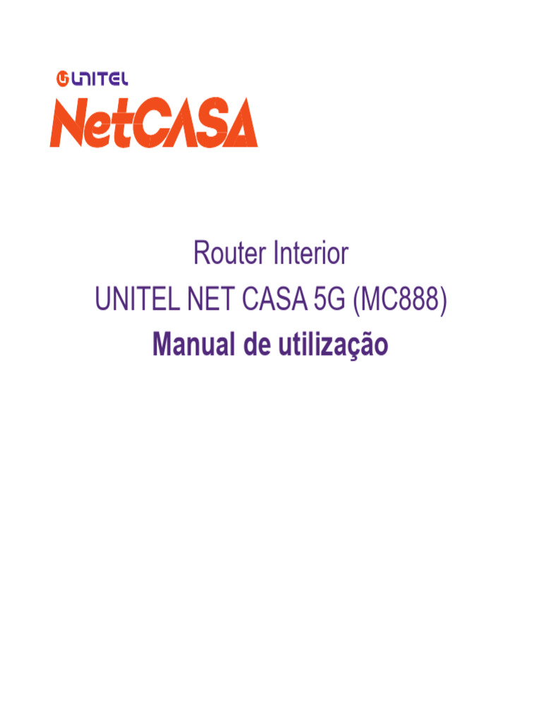 Manual do Router Unitel MC888 5G | PDF | Rede de computadores | Internet