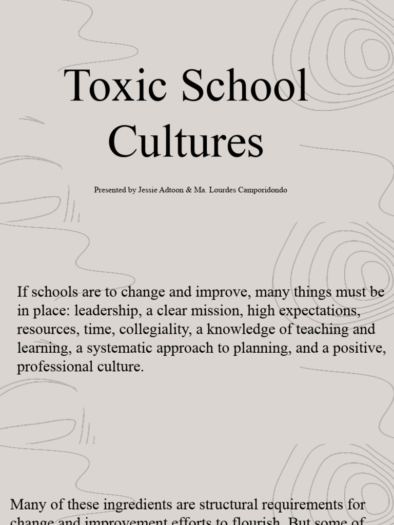 Toxic School Culture | Download Free PDF | Leadership | Psychological ...