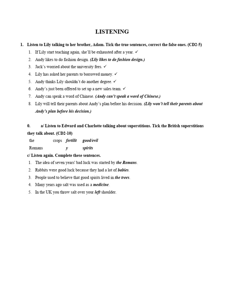S6 Listening | PDF