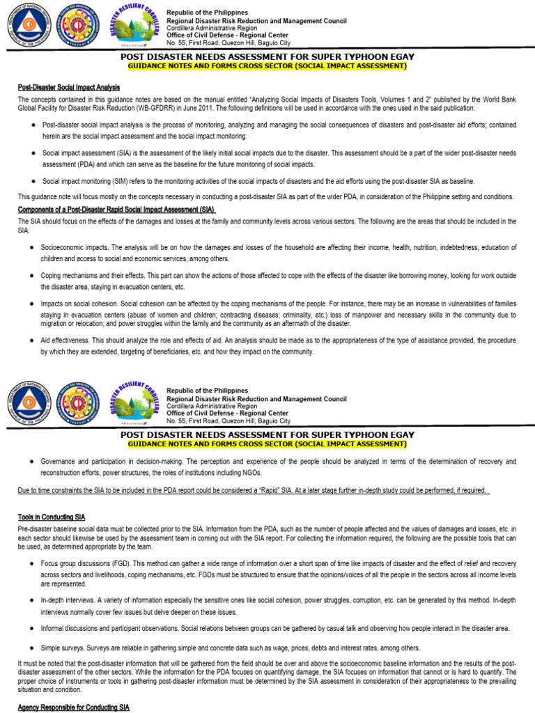 Post-Disaster Social Impact Assessment Guide | PDF | Insurance | Wealth