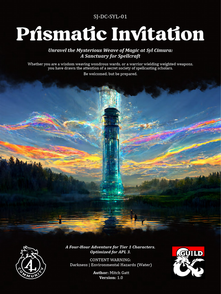 SJ DC SYL 01 Prismatic Invitation A4 1 | PDF | Wizards Of The Coast | Dungeons & Dragons
