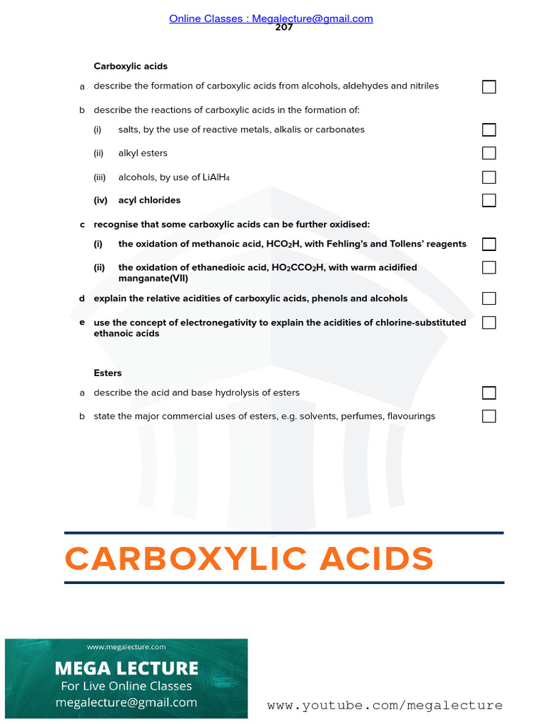 18 Acids and Esters Notes | PDF | Ester | Carboxylic Acid