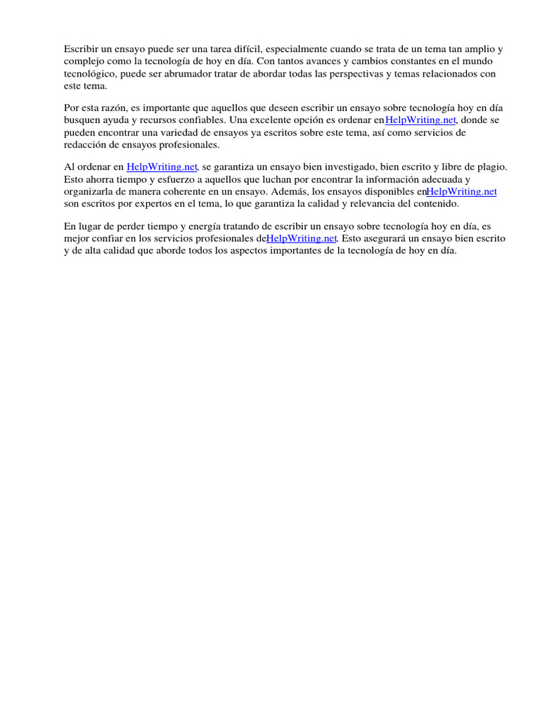 Ensayo Sobre La Tecnología de Hoy en Día | PDF | Scribd | Computing