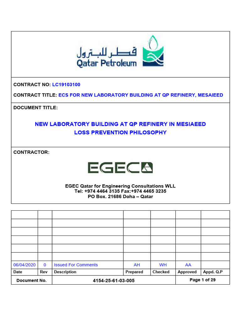 New Laboratory Building at QP Refinery in Mesiaeed Loss Prevention ...