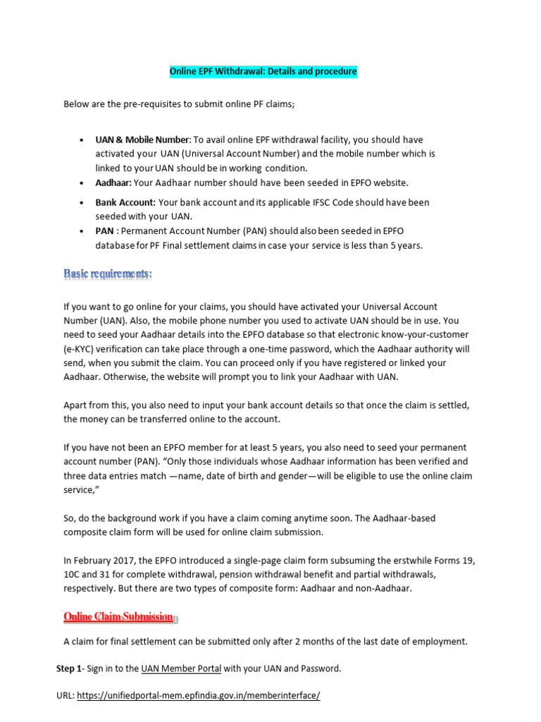 Online_epf_withdrawal_process | PDF | Government Finances | Payments