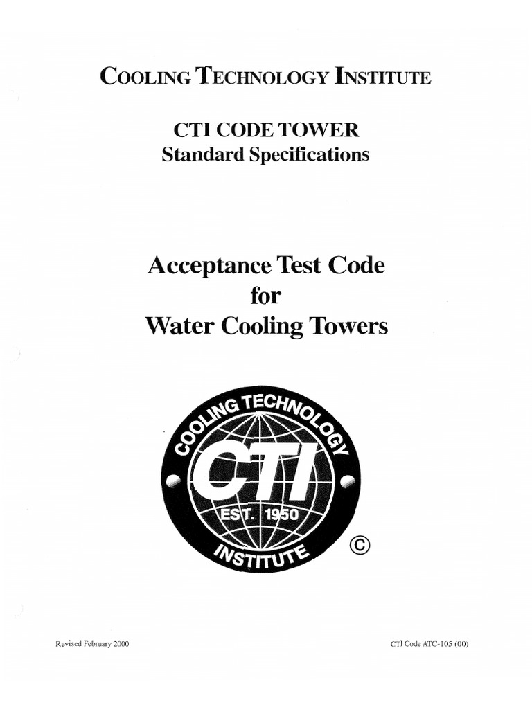 CTI ATC-105-2000 Preview - Acceptance Test Code For Water Cooling ...