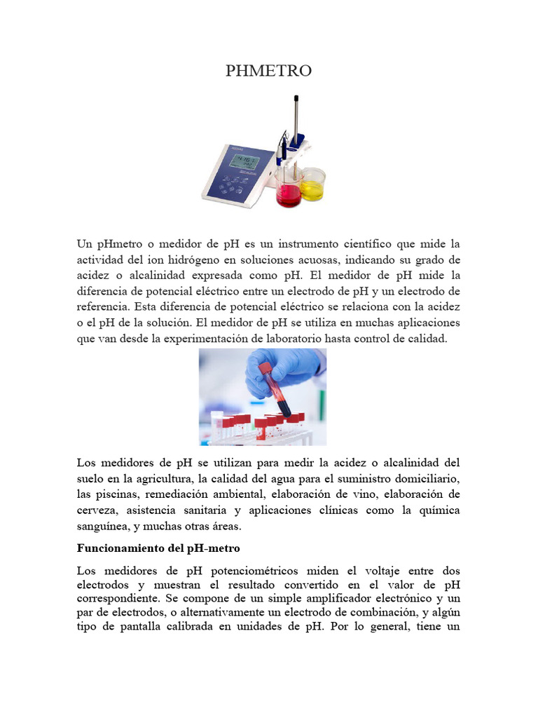 Q. Funcional Phmetro | PDF | Ph | Ciencias fisicas