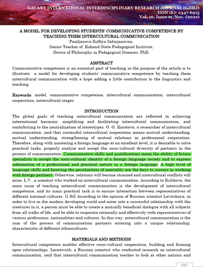 Galaxy International Interdisciplinary Research Journal (Giirj) ISSN (E) : 2347-6915 Vol. 10 ...