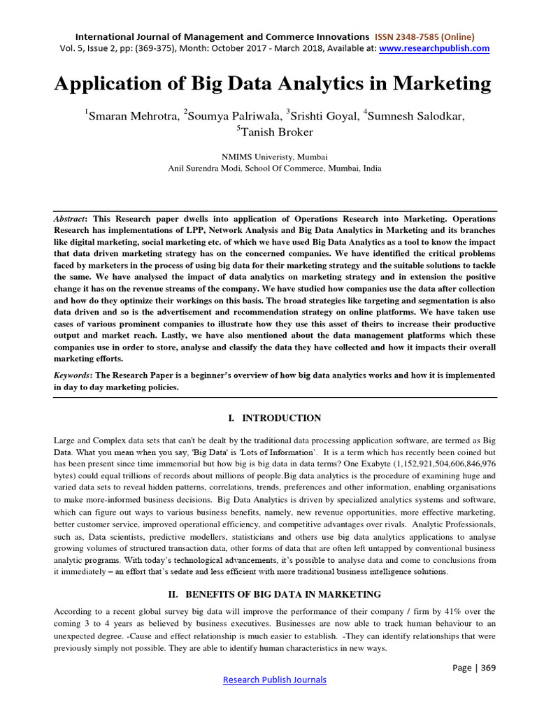 Application of Big Data Analytics-5089 | PDF | Analytics | Big Data