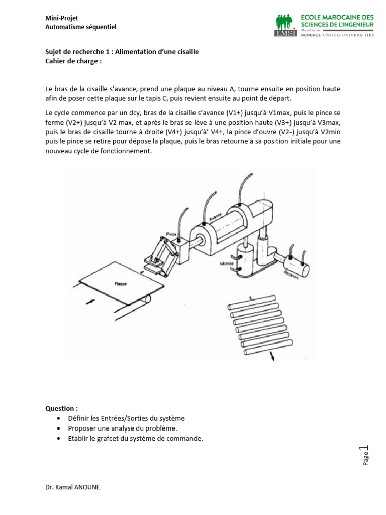 Mini-Projet en Automatisme Industriel | PDF | Ascenseur | Usinage