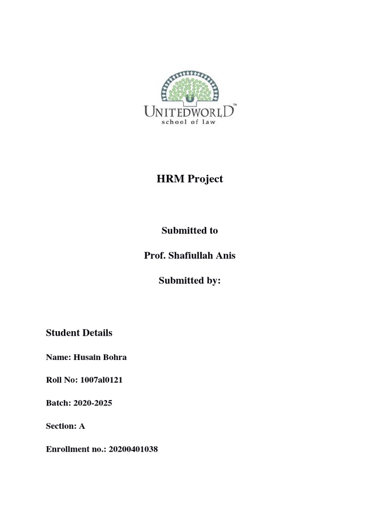 HRM Project | PDF | Lawyer | Judgment (Law)