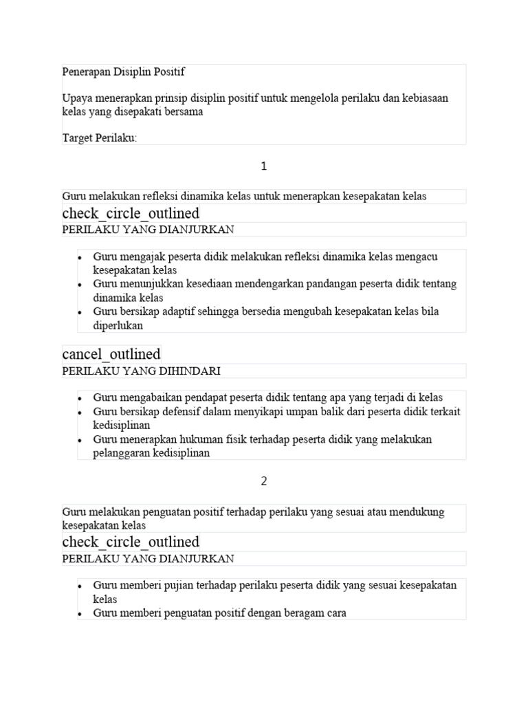 Penerapan Disiplin Positif | PDF