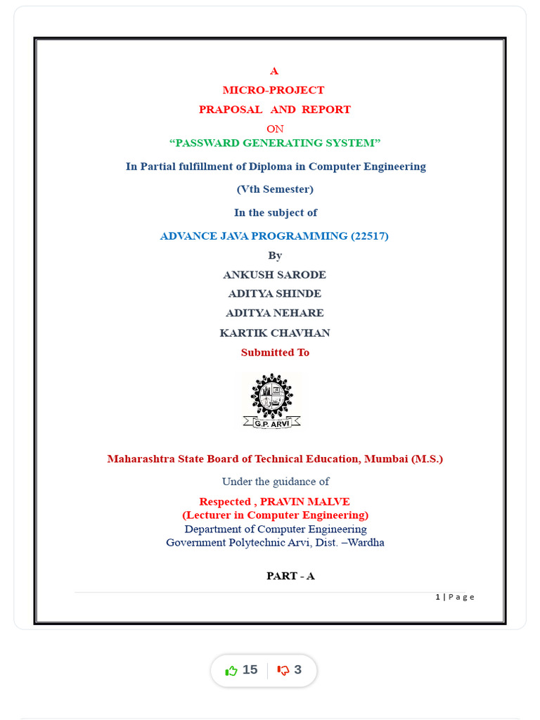 AJP Project Report-Password Generating System | PDF | Password | Computing