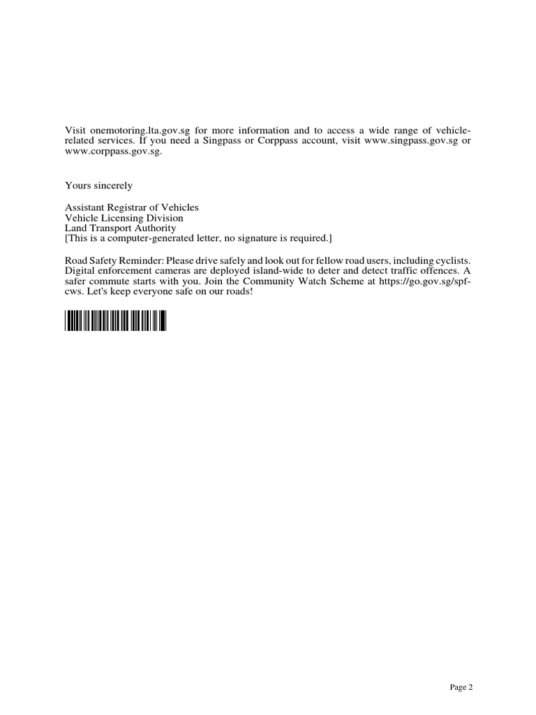 LTA Vehicle Deregisteration 2024 | PDF | Identity Document | Transport