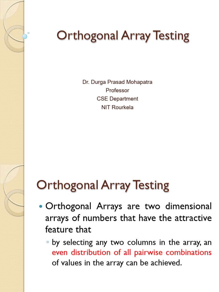 Orthogonal Array Testing in Software | PDF | Software Testing ...