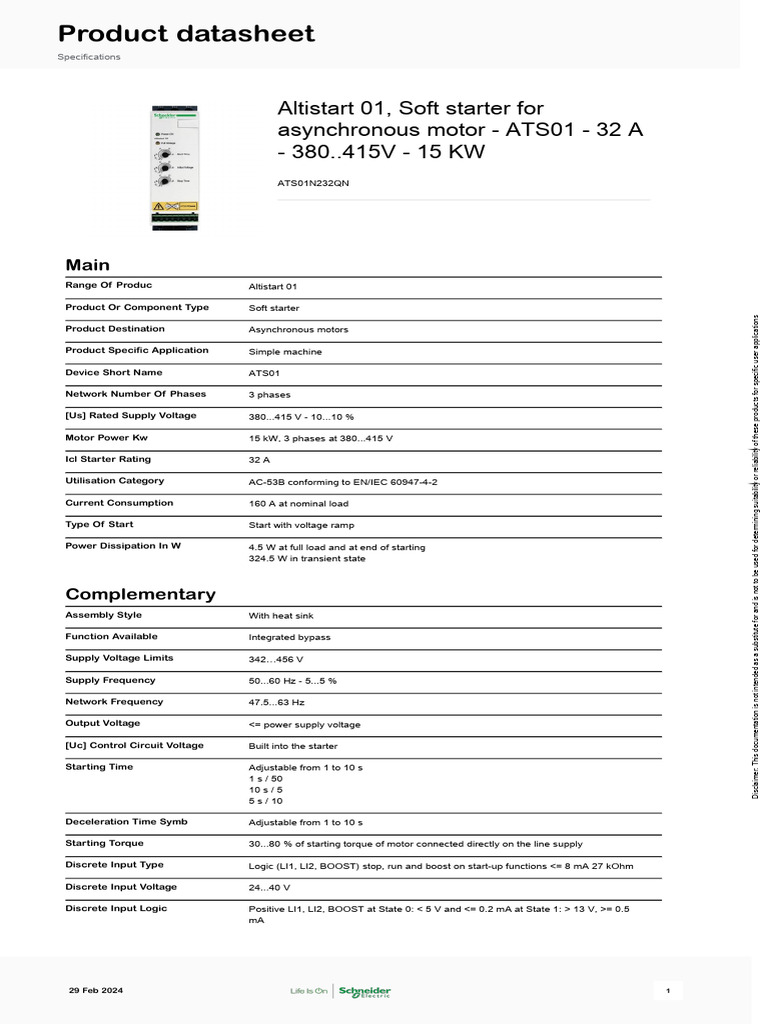 Altistart 01 Soft Starter Overview | PDF | Electric Motor | Relay