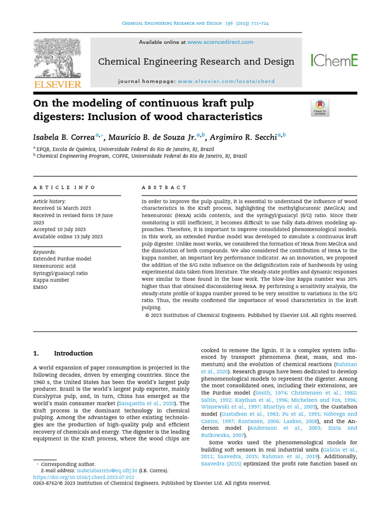 Modeling Kraft Pulp Digesters with Wood Traits | PDF | Wood | Pulp (Paper)