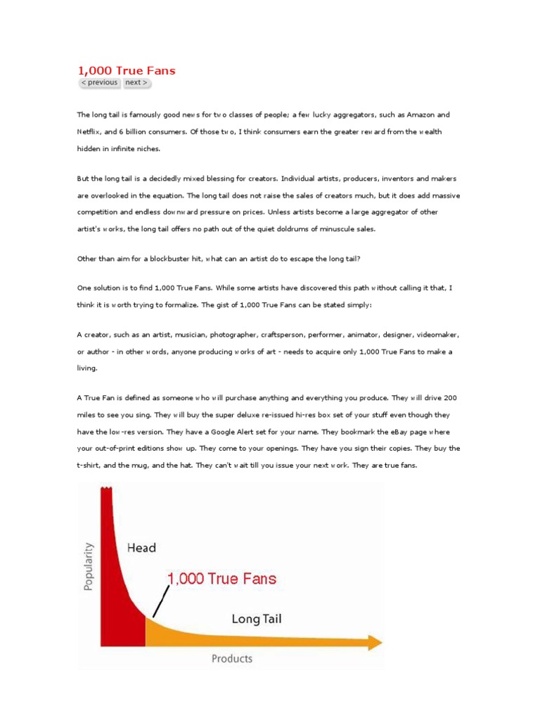 1000 True Fans | PDF | Publishing | Books