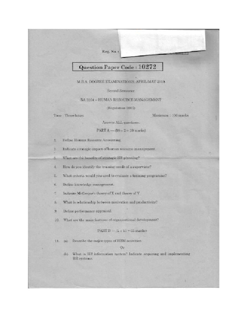 HRM AU qp | PDF HRM AU qp | PDF