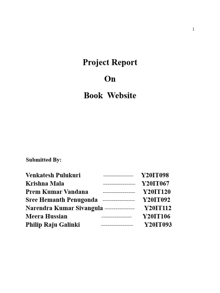 Book Website Report | PDF | Html Element | My Sql