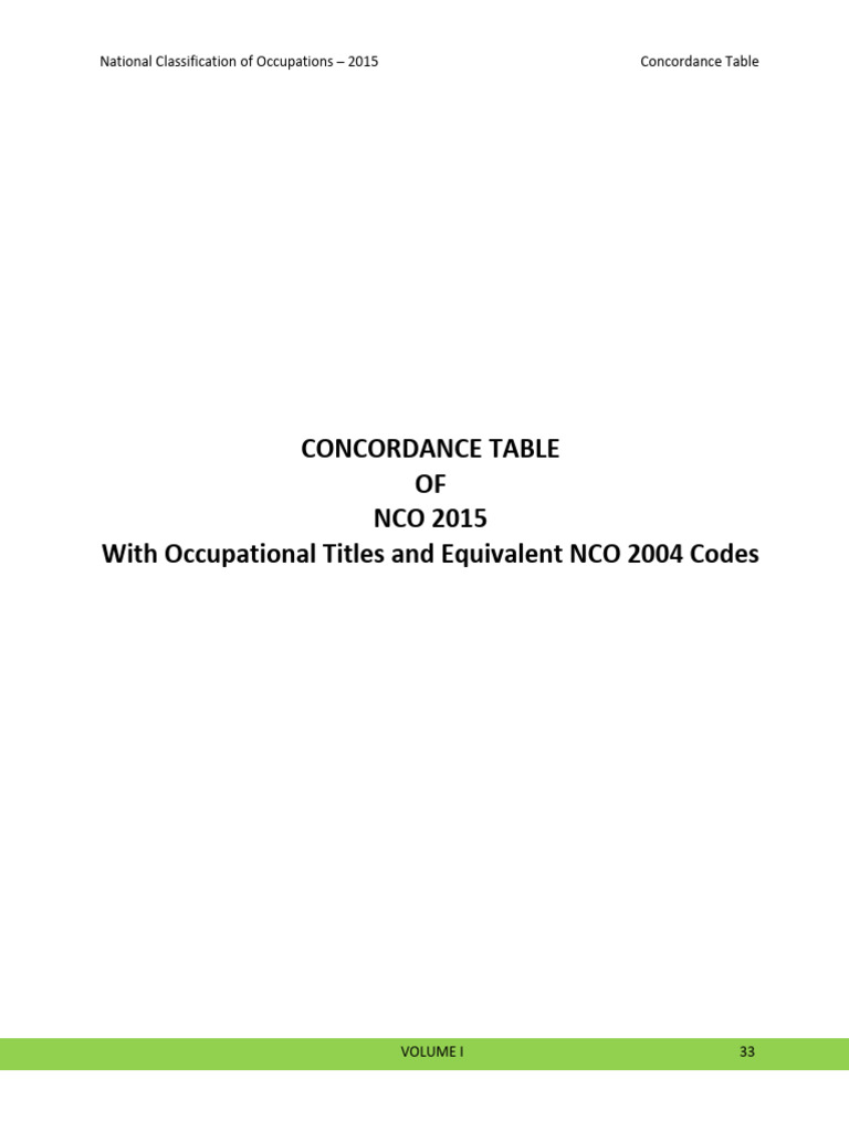 NCO Concordance Table | PDF | Civil Engineering | Farms