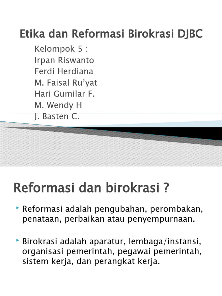 Reformasi dan Etika Birokrasi DJBC | PDF | Bisnis