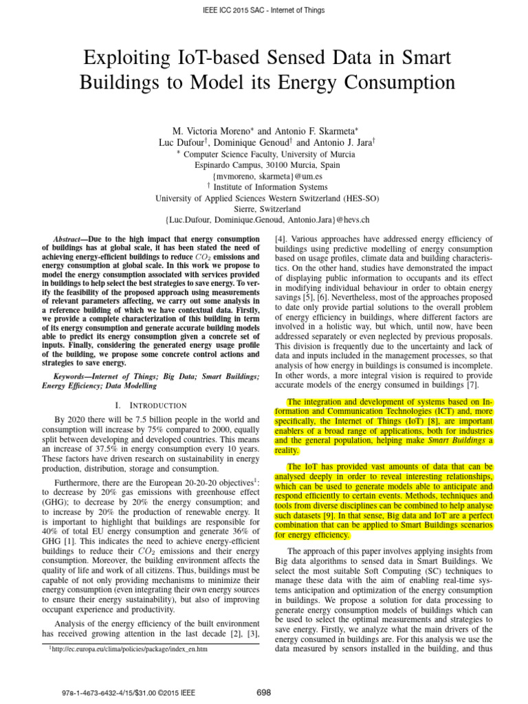 2015 Exploiting Iot Based Sensed Data In Smart Buildings To Model Its