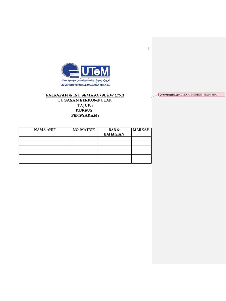 Contoh 1 Assignment Pelajar | PDF