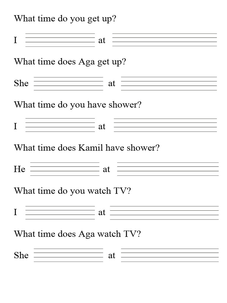 Treetops 3 Unit 5 What Time Do You Get Up | PDF