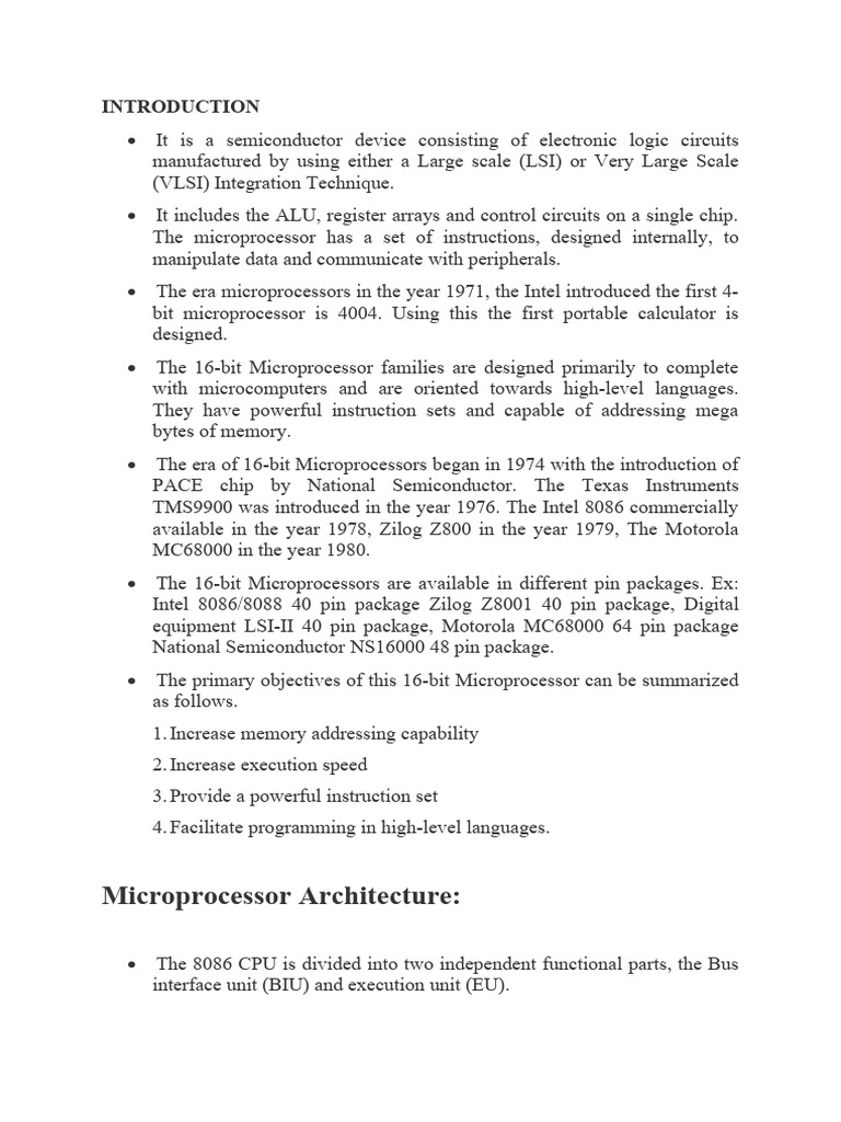 Arche Of 8086 Pdf Microprocessor Pointer Computer Programming 