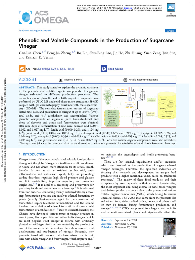 Chen Et Al 2020 Phenolic and Volatile Compounds in The Production of ...