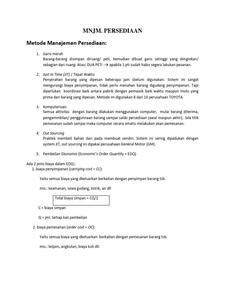 Modul MNJM Persediaan | PDF | Metode & Bahan Ajar