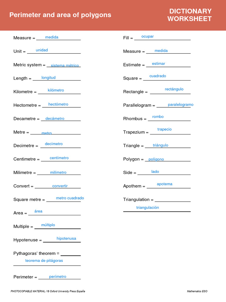 Perimeter Dict Work | PDF | Métodos y materiales de enseñanza