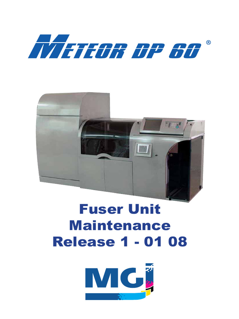 Meteor DP60 Fuser Unit Maintenance Guide | PDF | Equipment ...
