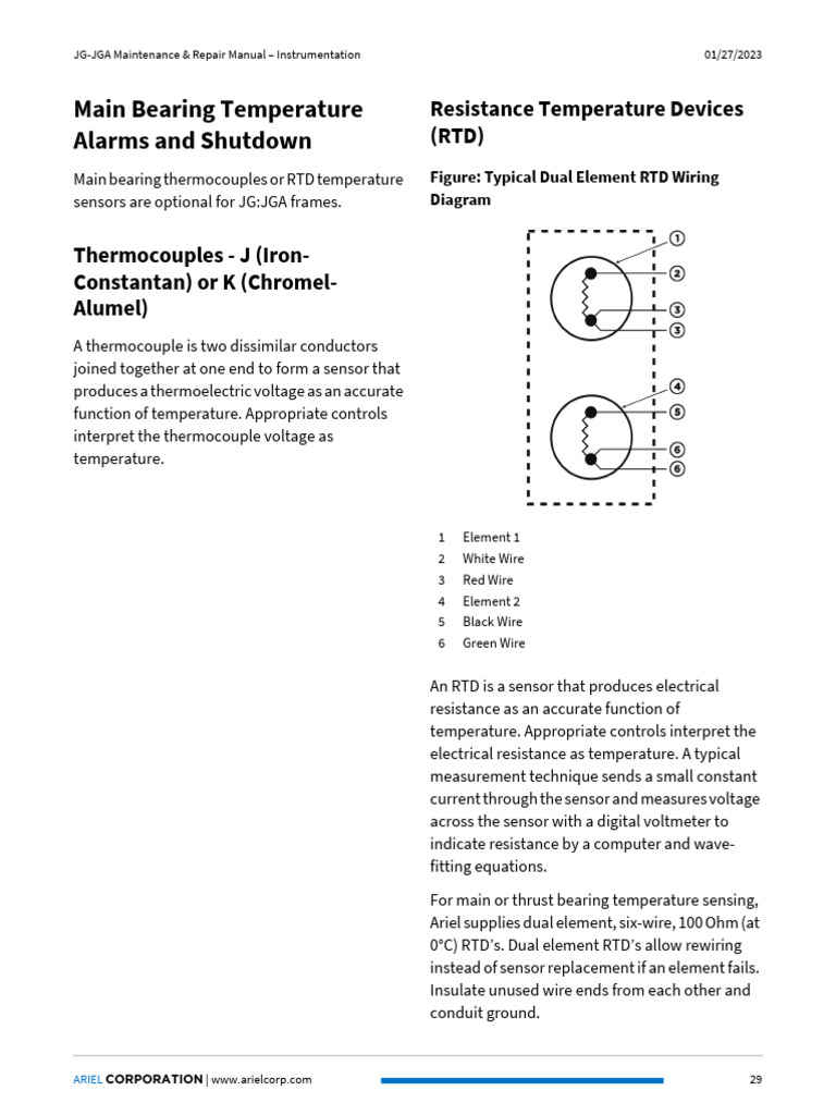 Main Bearing Temperature | PDF | Thermocouple | Electrical Resistance And Conductance